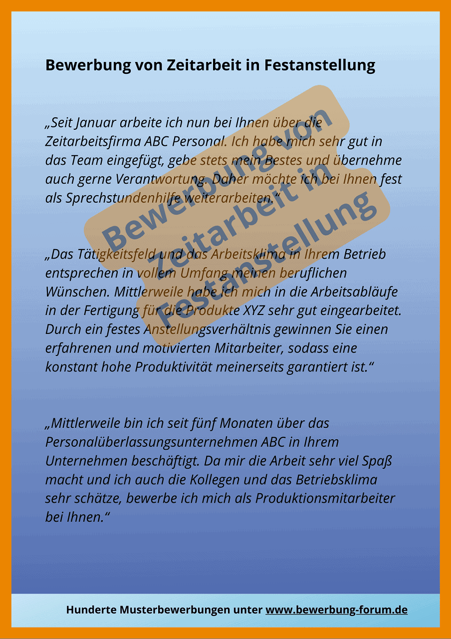Zeitarbeit Bewerbung Beispiel – Zeitarbeit: Wissenswertes für ...