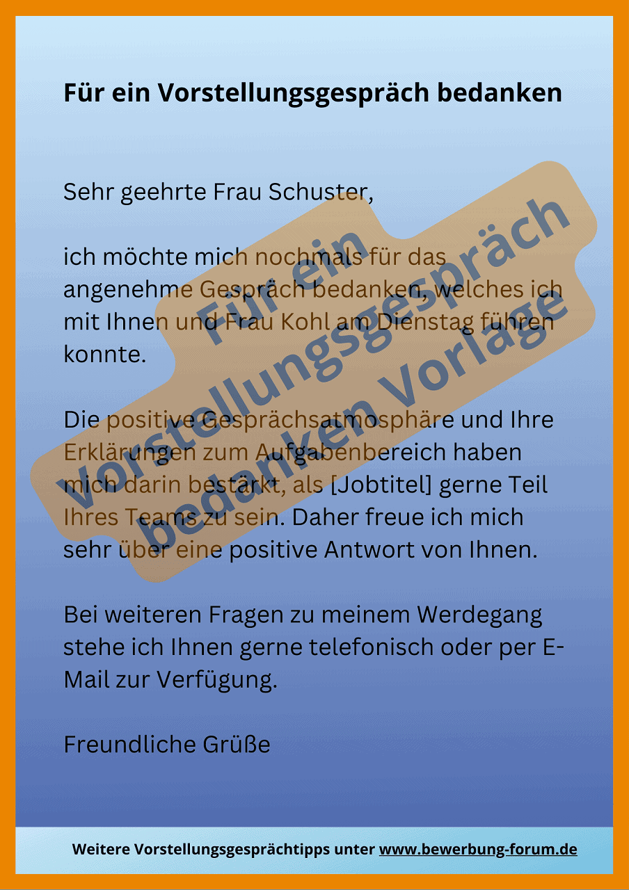 Dankschreiben nach Vorstellungsgespräch: 5 Muster + Tipps ️