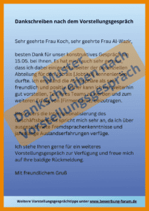 Dankschreiben nach Vorstellungsgespräch: 5 Muster + Tipps ️