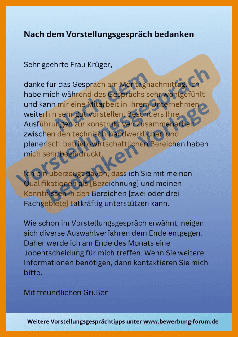 Dankschreiben nach Vorstellungsgespräch: 5 Muster + Tipps ️