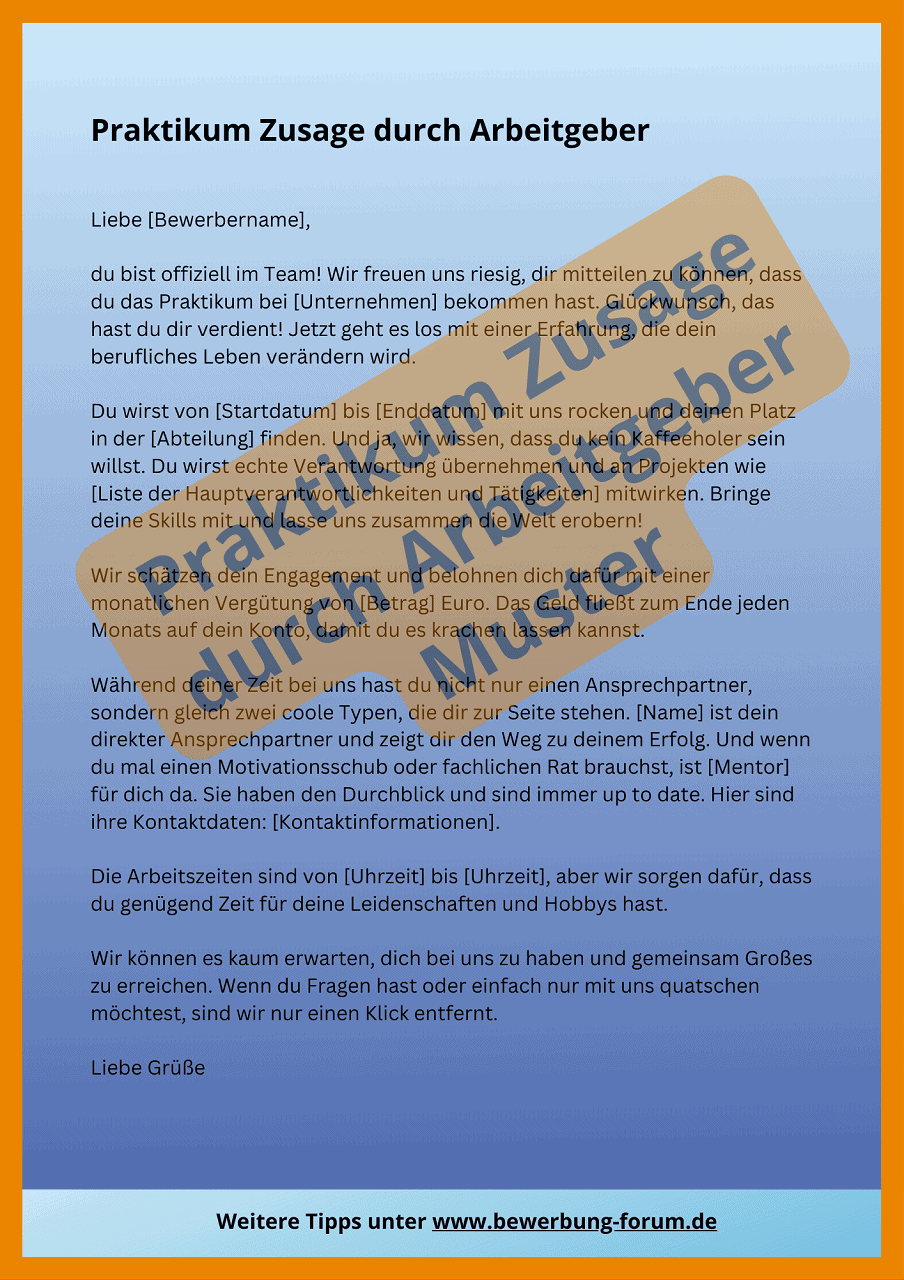 Praktikumszusage durch Arbeitgeber formulieren: 5 Muster ️