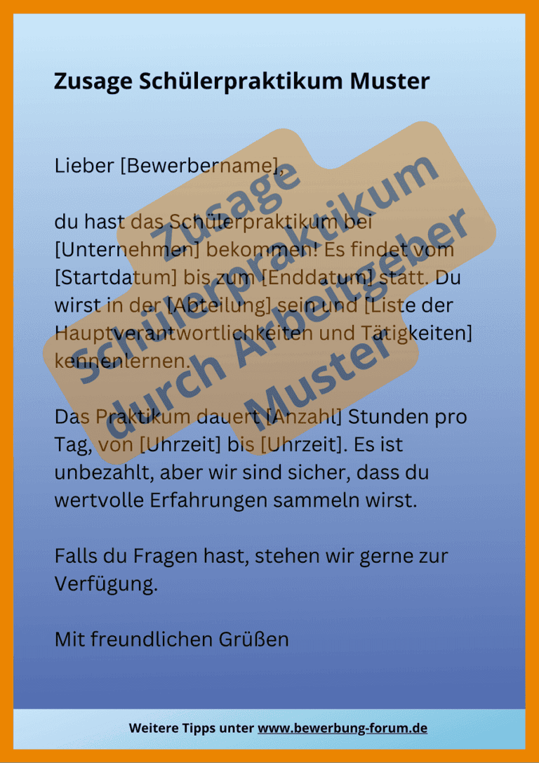 Praktikumszusage durch Arbeitgeber formulieren: 5 Muster ️